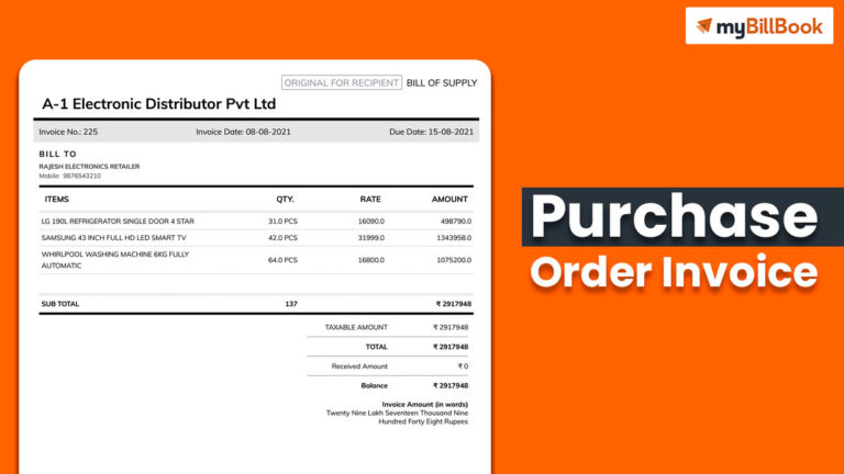 What is Purchase Order Invoice | Types of POs