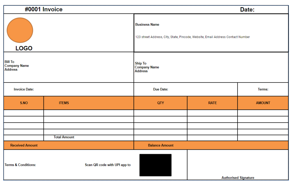 Invoice Format In Excel Download Invoice Format In Template