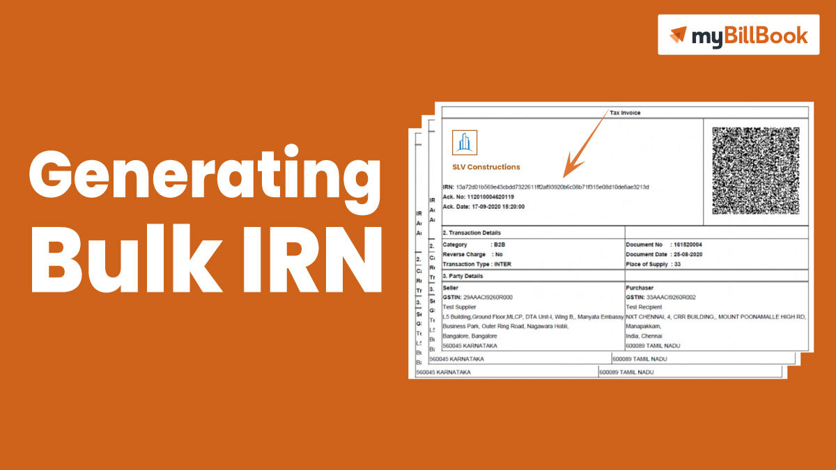 Generating Bulk IRN E-invoice JSON schema
