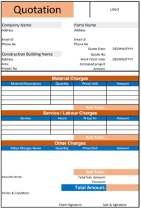 Construction Quotation Format | Download Construction Quotation Format