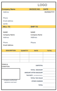 Photography Bill Book Format | Free Download