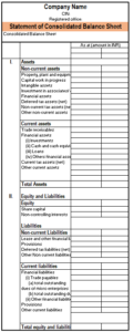 Consolidated Balance Sheet Format for Free Download