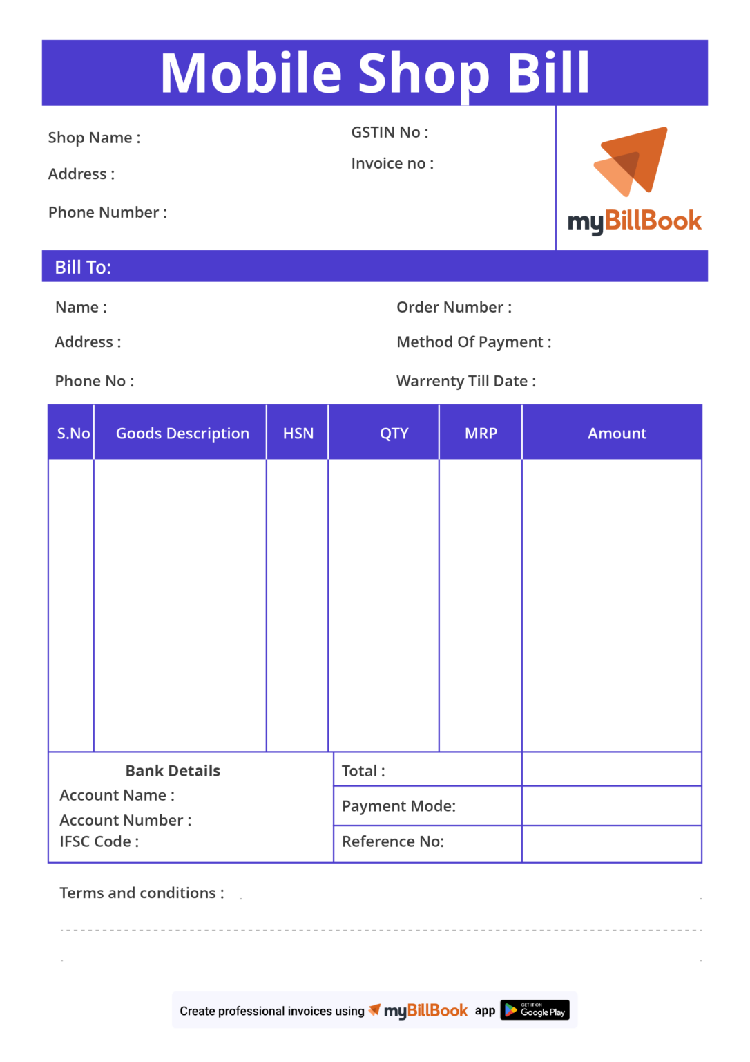 Sales Bill Format | Free Download in Excel, Word & PDF