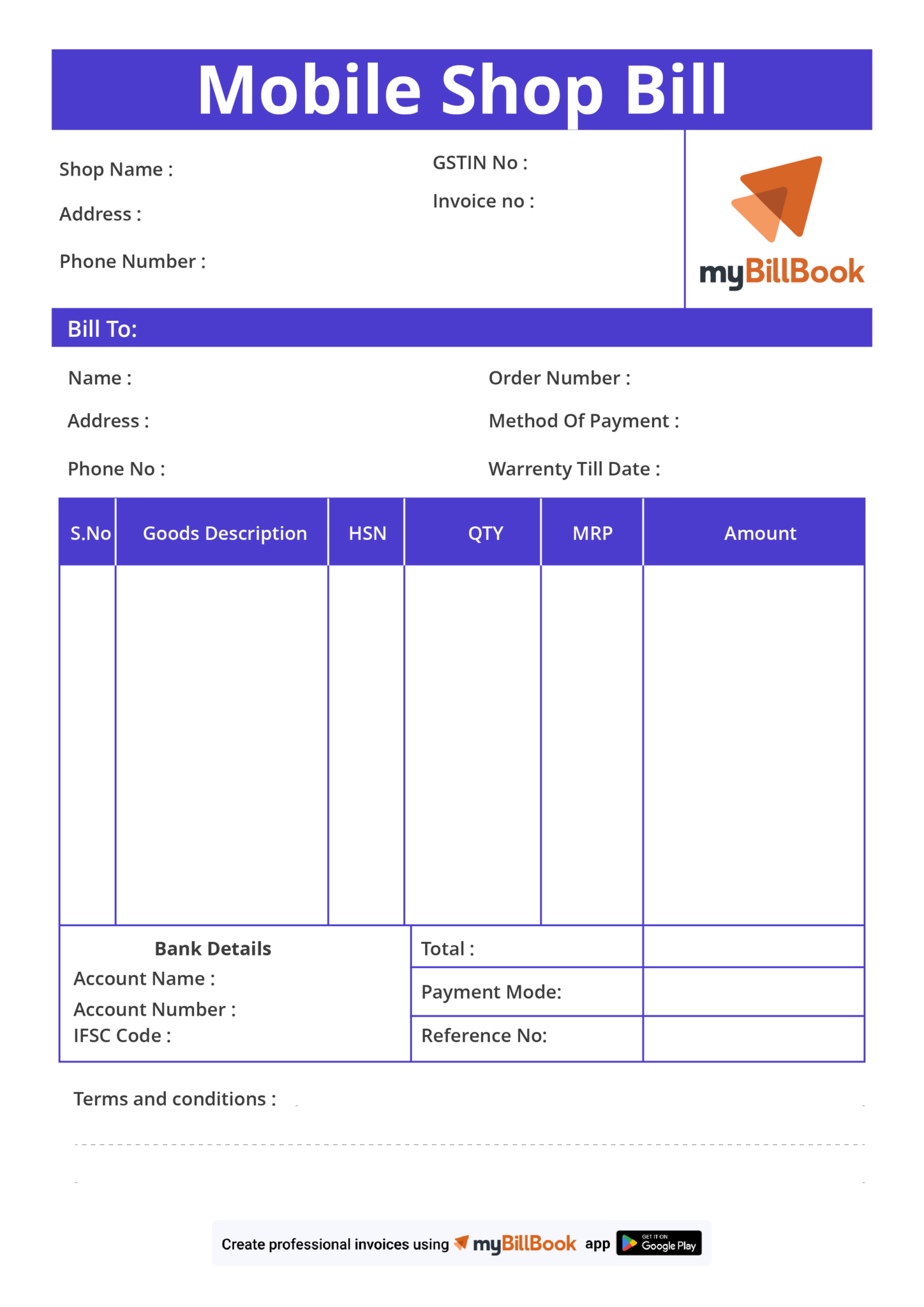 Sales Bill Format | Free Download in Excel, Word & PDF