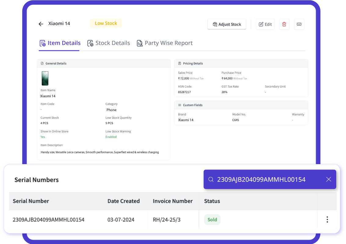 Mobile Billing Software with IMEI Number Tracking