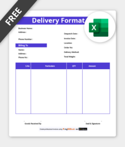 Delivery Challan Format in Excel, Word And PDF | Free Download