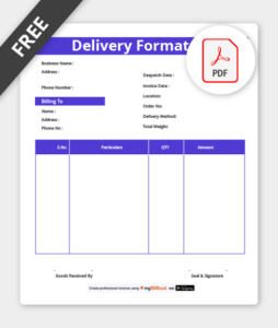 Delivery Challan Format in Excel, Word And PDF | Free Download