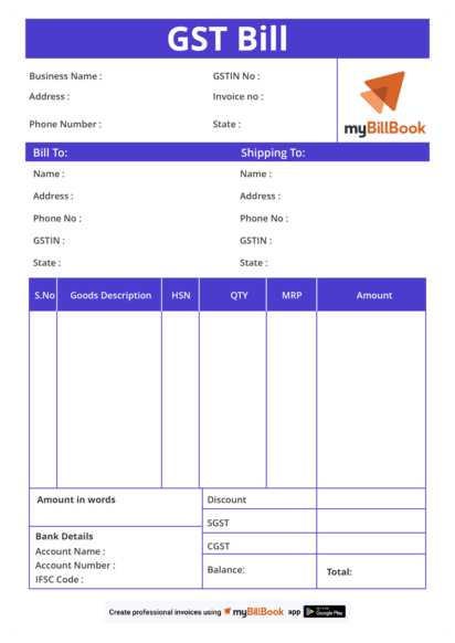 GST Invoice Formats in Excel, Word, PDF | Free Download