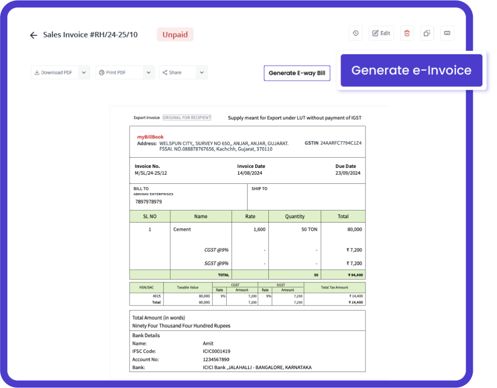 e-Invoice Software to Generate e-Invoices Instantly | Free Download