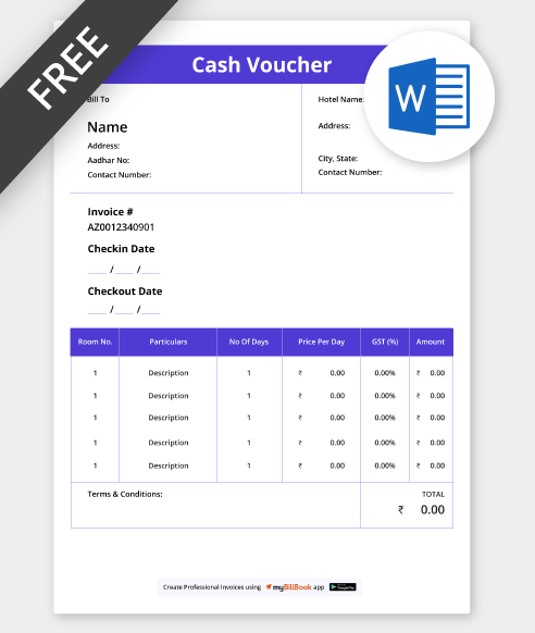 Download Free Cash Voucher Format | Excel & Word