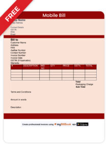 Mobile Bill Format in PDF, Word & Excel | Free Download