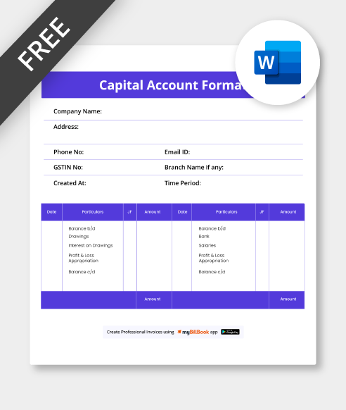Capital Account Format Guide for Individuals & Partnerships