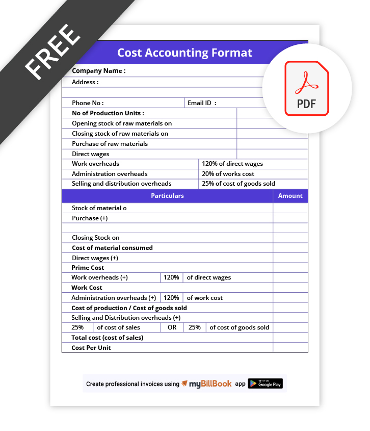 Cost Accounting Format Explained
