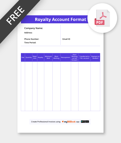 Royalty Account Format for Easy Record-Keeping