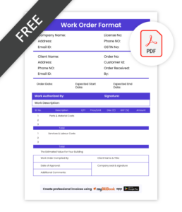 Download Free Work Order Format (Word, Excel, PDF)