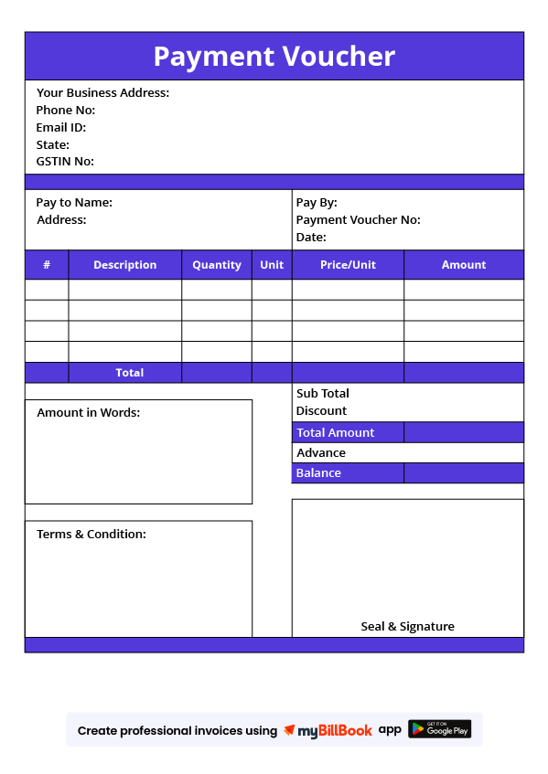 Payment Voucher Format – Download Free Word, Excel & PDF