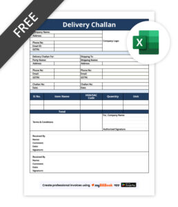 Delivery Challan in Excel – Free GST Template