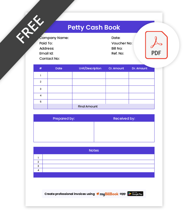 Petty Cash Book Format – Word, Excel & PDF Free Download