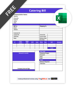 Catering Bill Format – Download Templates for Free