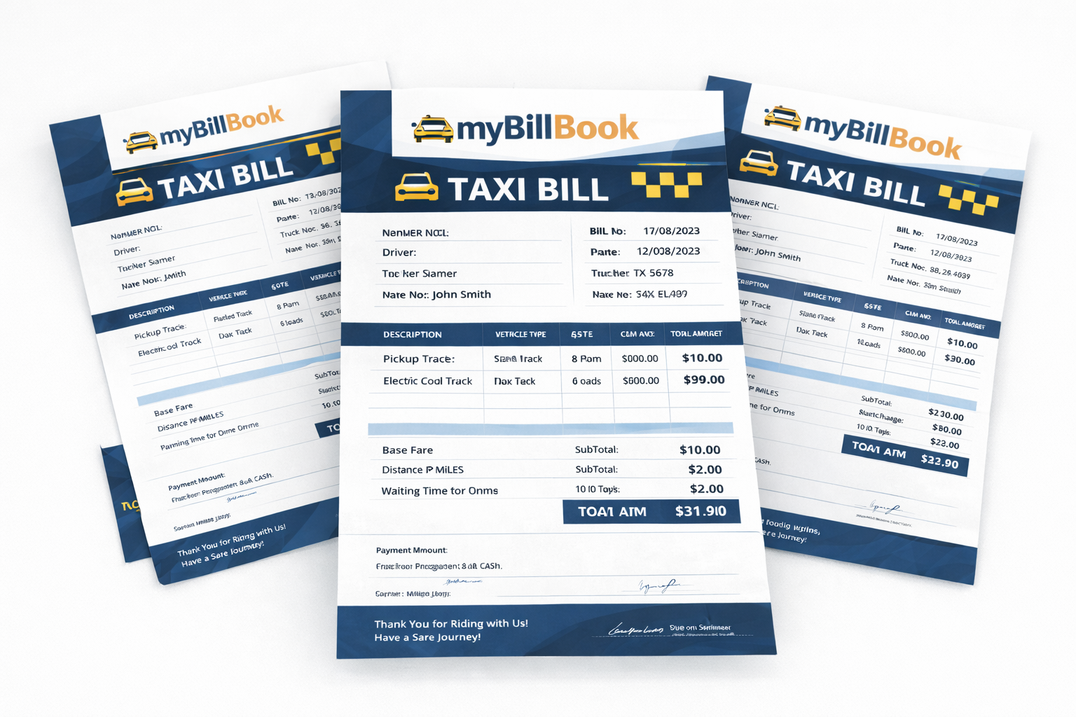 Taxi Bill Format – Free Download in Word, Excel & PDF