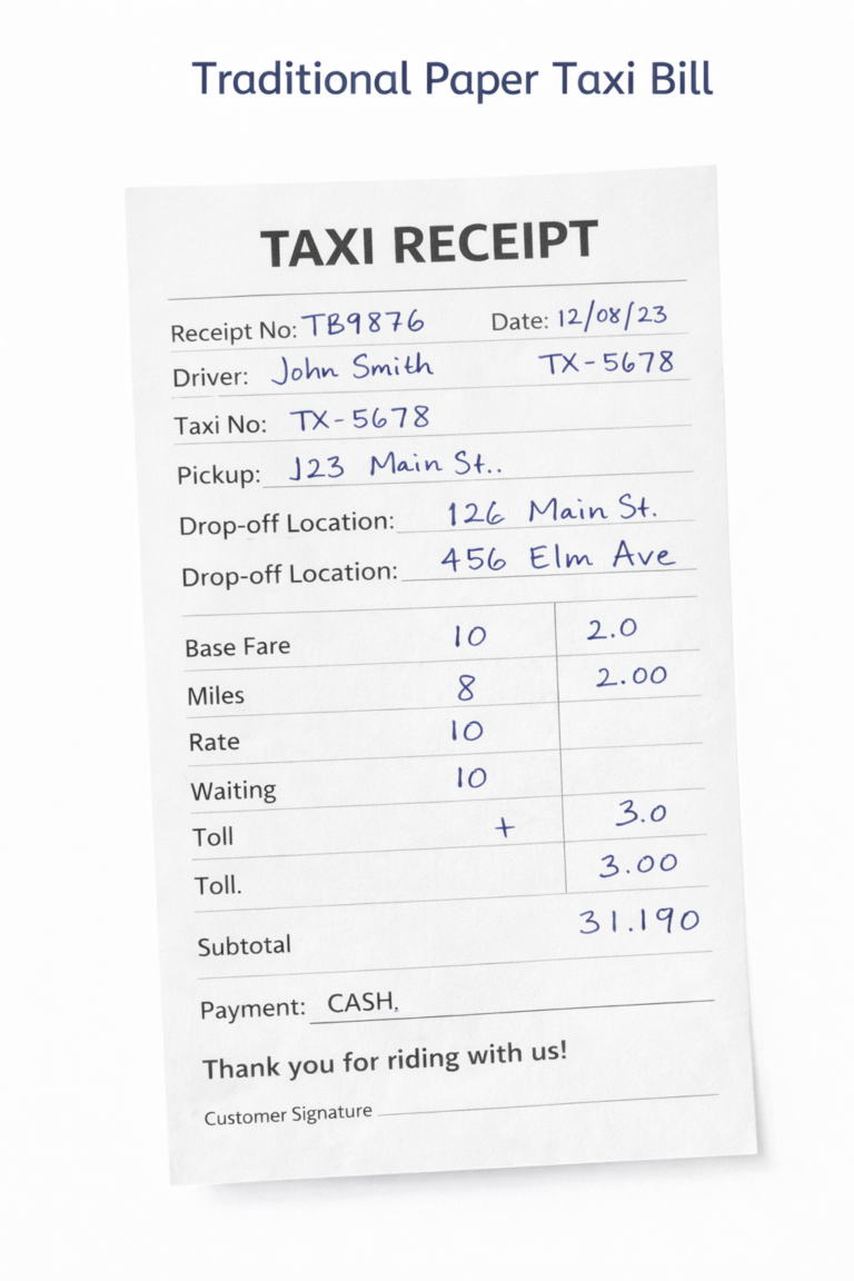 Taxi Bill Format – Free Download in Word, Excel & PDF