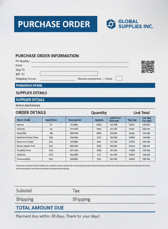 Free Purchase Order Formats in Excel, Word & PDF