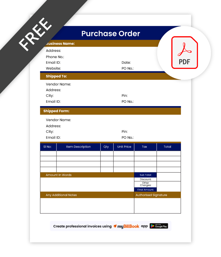Free Purchase Order Formats in Excel, Word & PDF