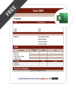 Taxi Bill Format – Free Download in Word, Excel & PDF