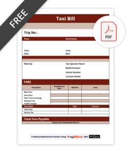 Taxi Bill Format – Free Download in Word, Excel & PDF