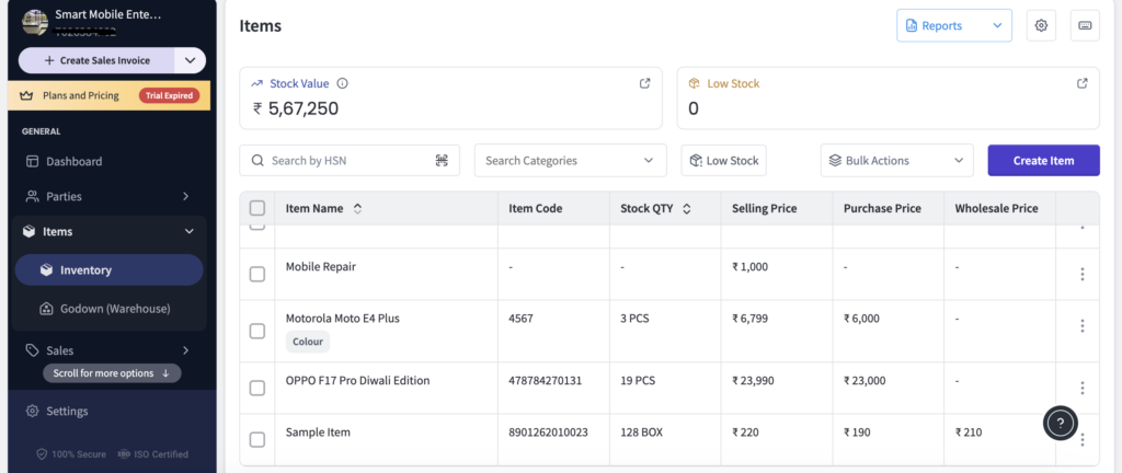 Inventory Management Software in India | Stock, Billing & GST – myBillBook